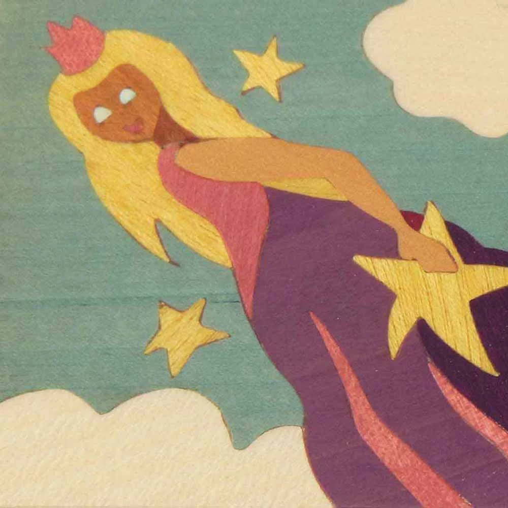 Coffret à bijoux - marqueterie "Fée étoile" Réf. C22 - Bois Plaisir